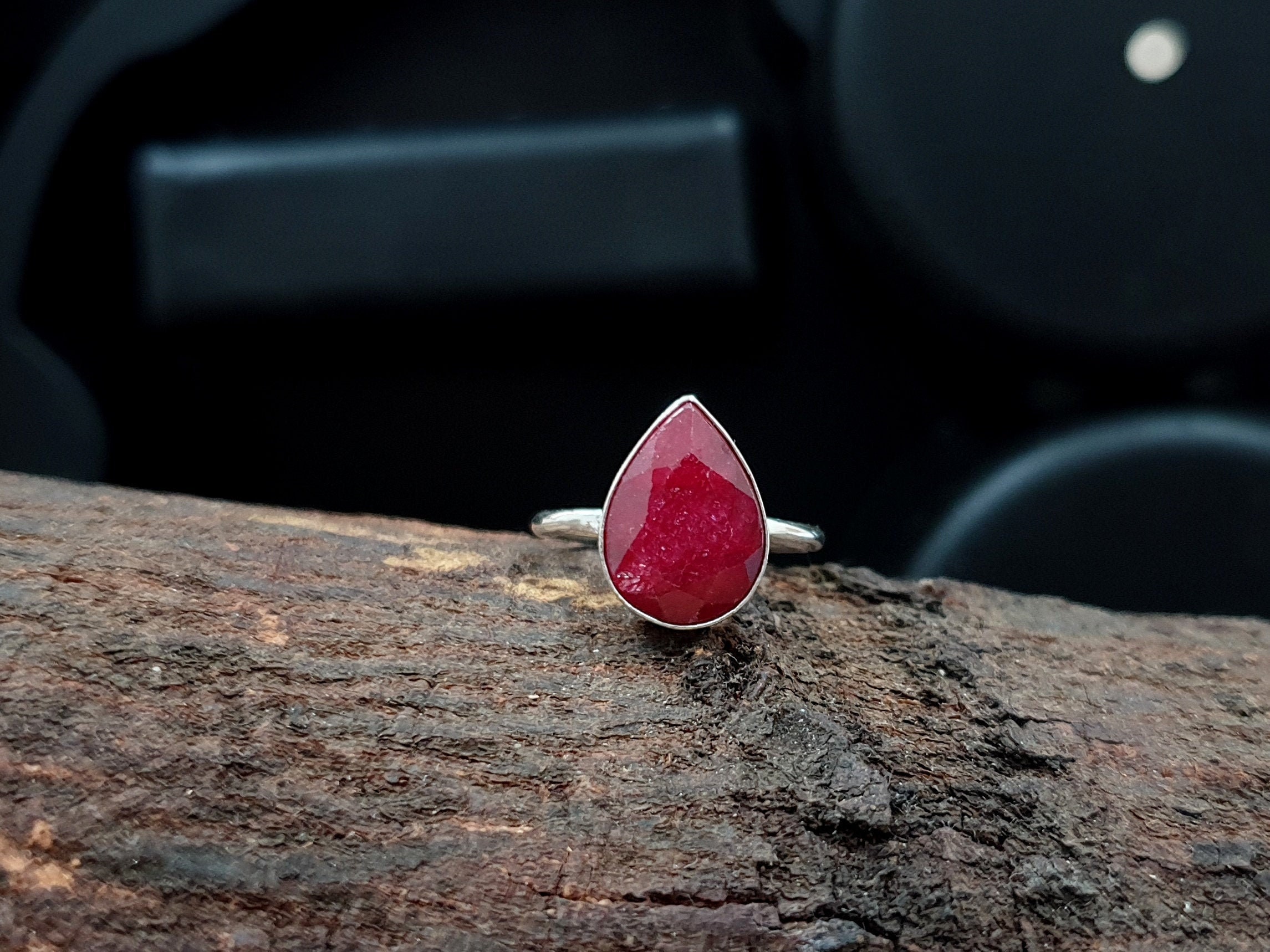 Natural Red Ruby Ring 925 Solid Silver Ring Gemstone Ring - Etsy