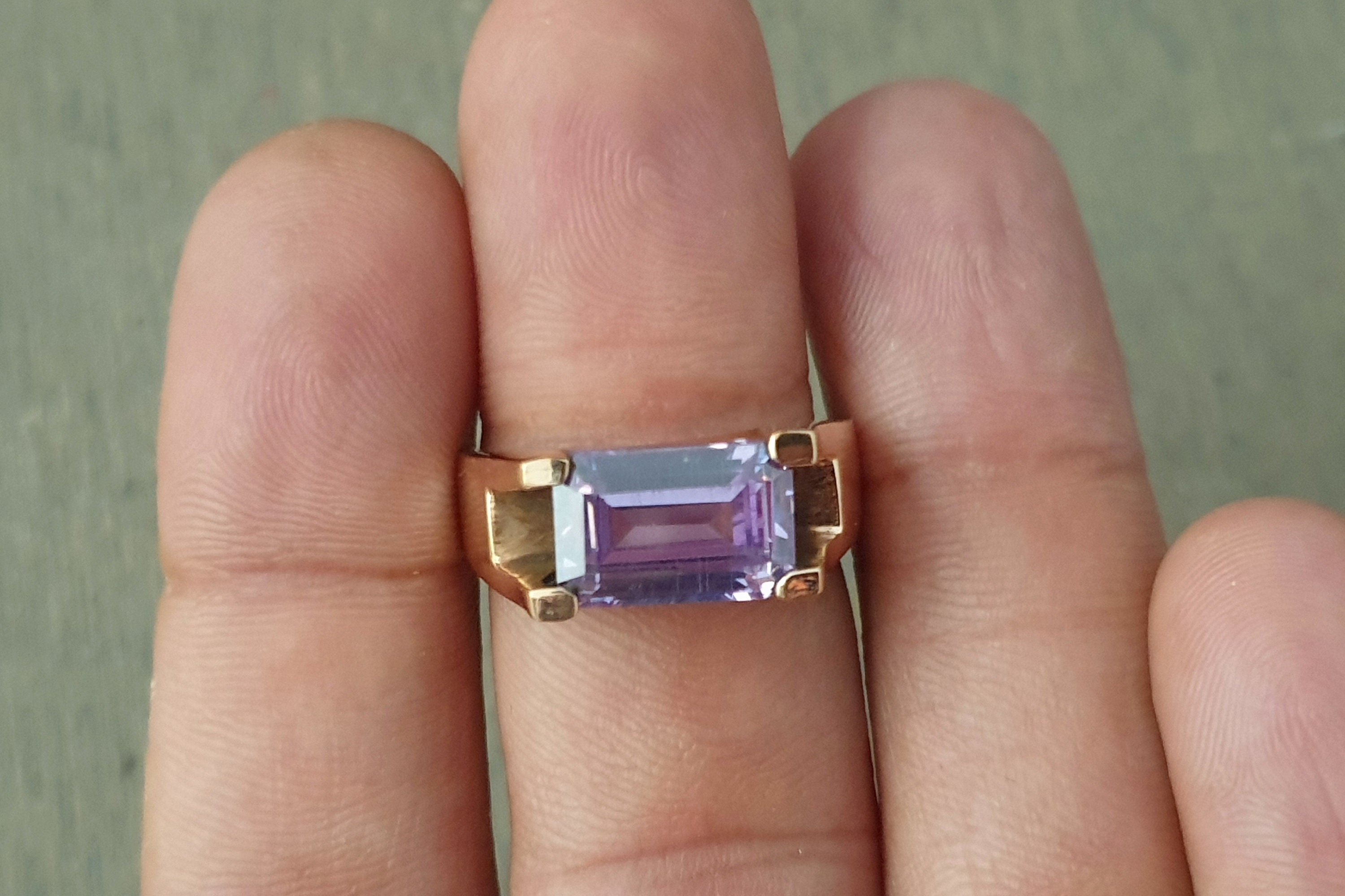 Lavender Quartz Ring 925 Solid Sterling Silver Ring Yellow - Etsy UK