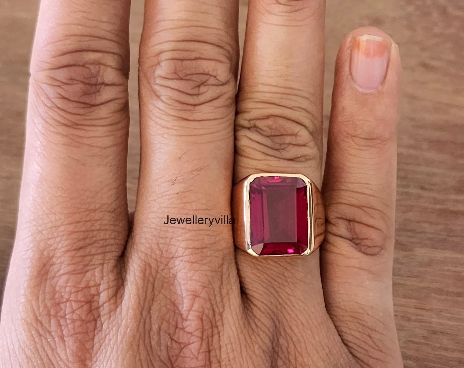 Red Ruby Ring, Yellow Gold Ring, 925 Solid Sterling Silver Ring ...