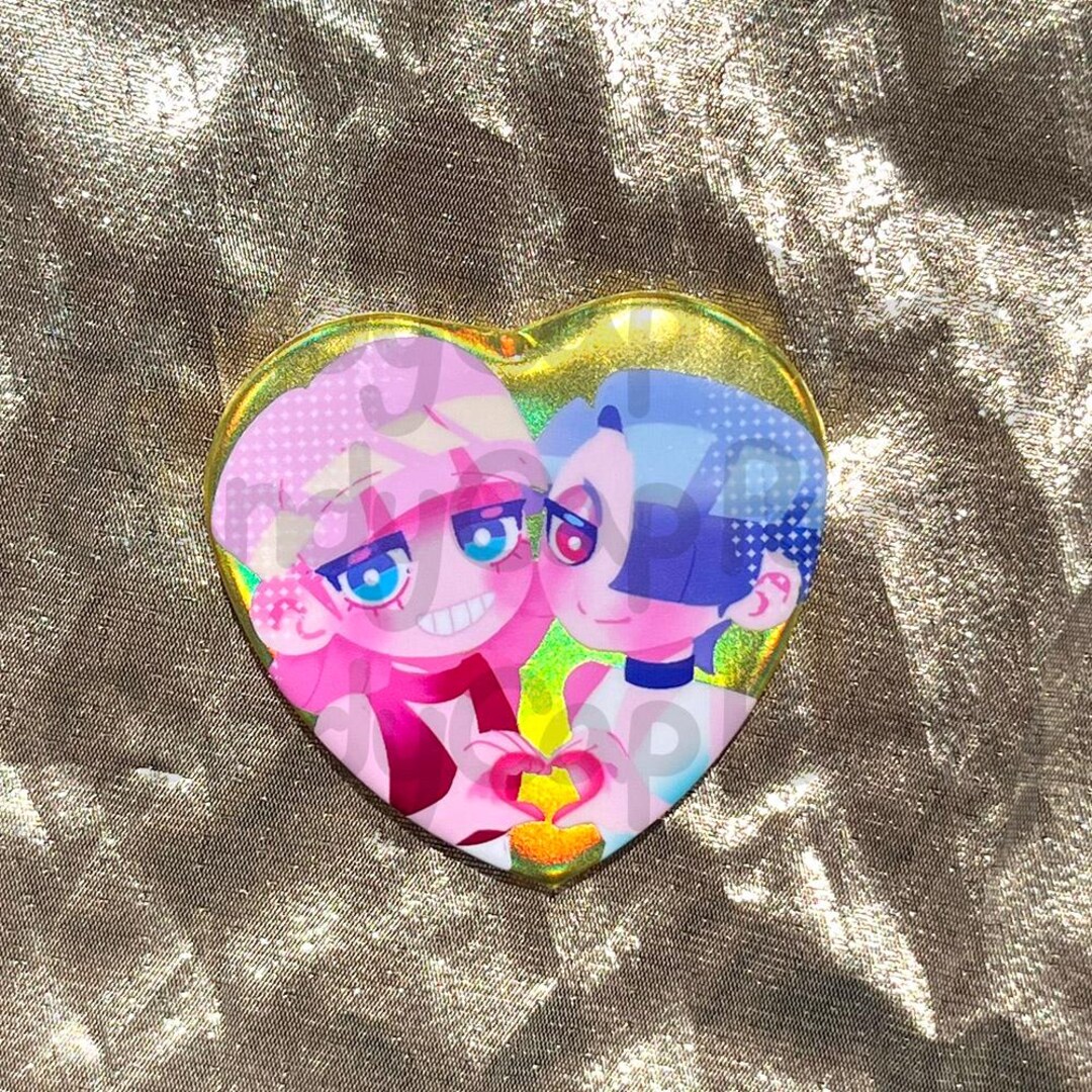 PSG Holographic Heart Button - Etsy
