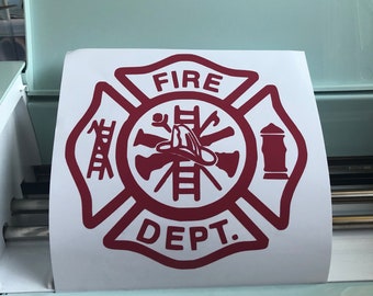 Fire dept decal | Etsy