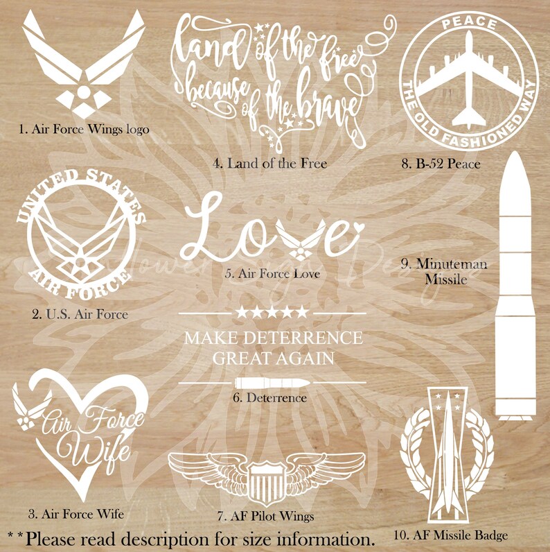 United States Air Force Vinyl Decals - Etsy