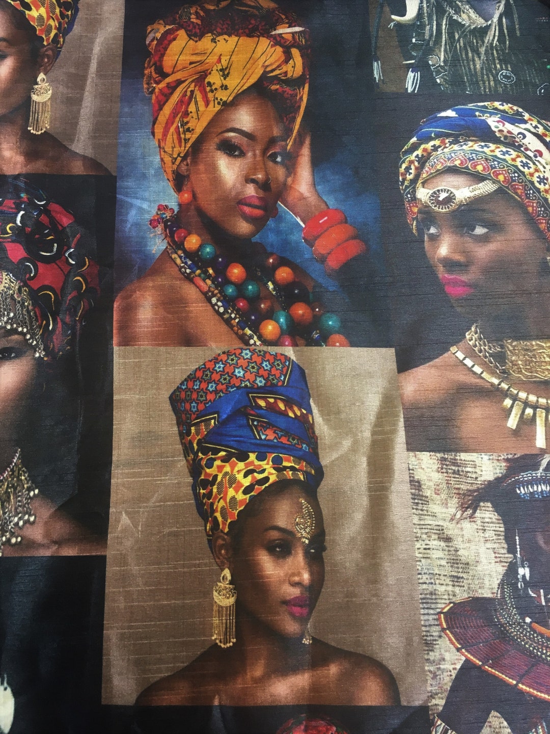 Faces of Africa Poly Silk Fabric - Etsy