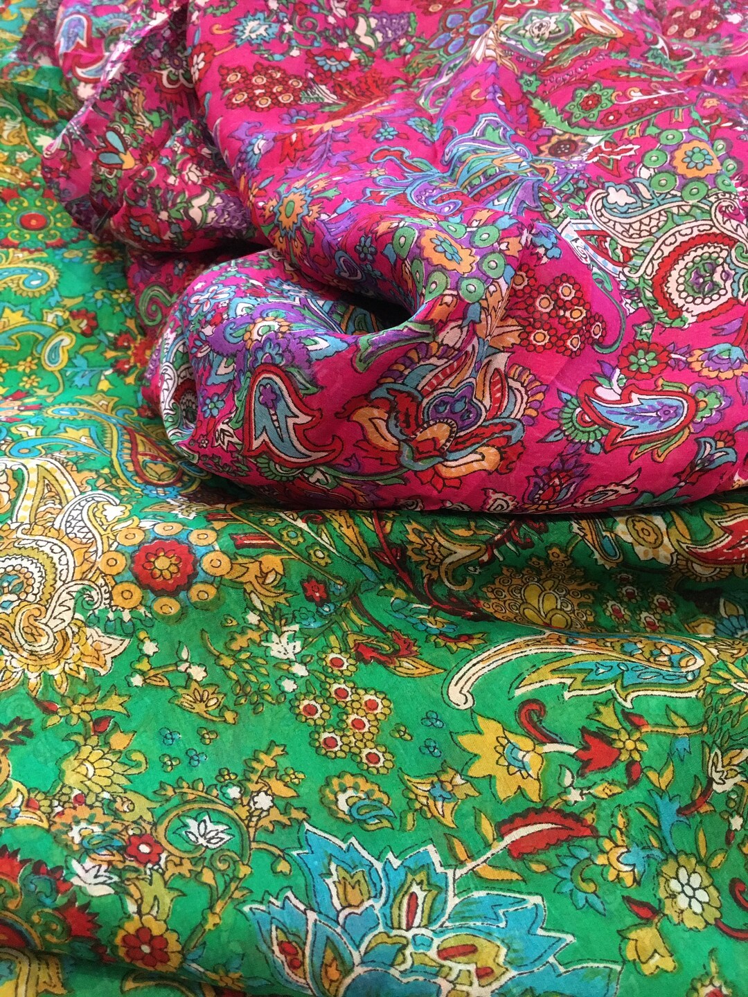 Paisley Print Pure Silk Fabric - Etsy