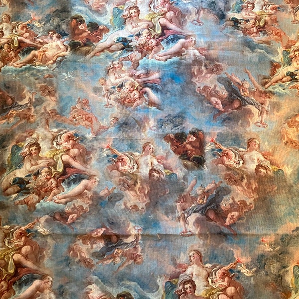 Angel Print Fabric - Floral Pattern Fabric by the Yard - Etsy