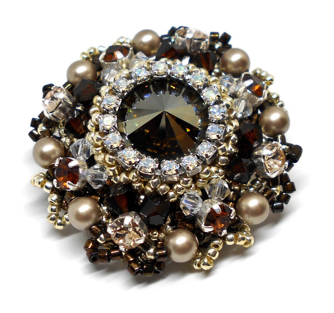 Beading Tutorial Vintage Brooch Pattern Seed Bead | Etsy