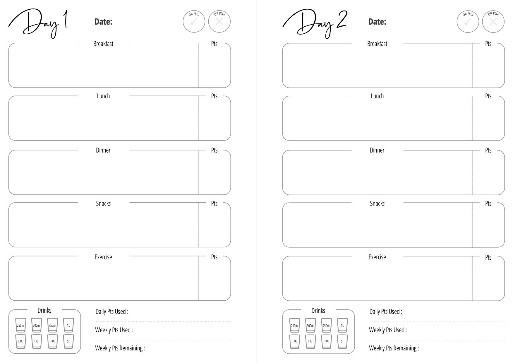 8 and 12 Week Be Wild and Beautiful Food Diary Slimming | Etsy