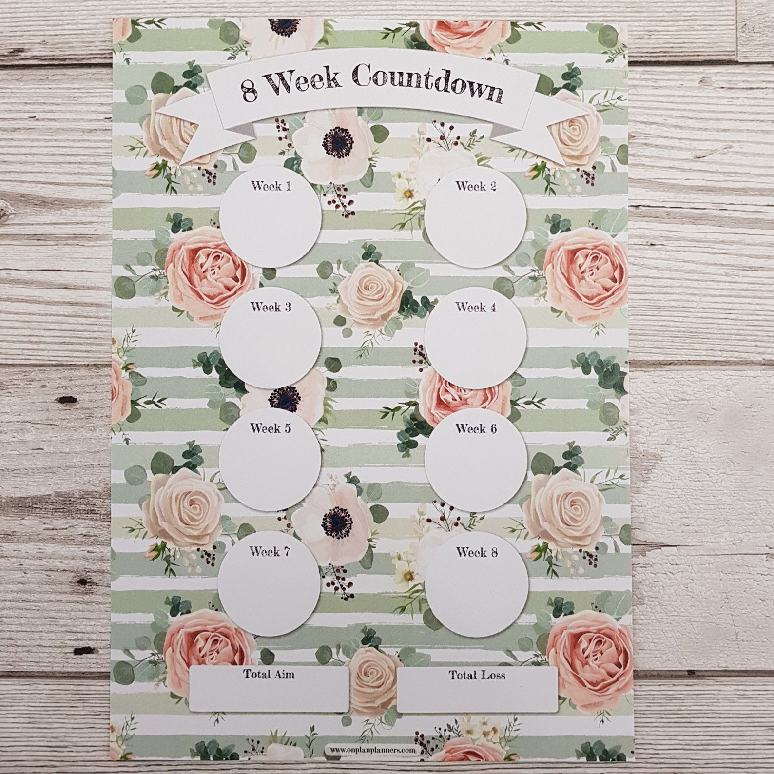 8 Week Countdown Countdown Sheet Weight Loss Countdown - Etsy UK