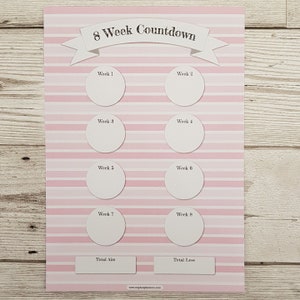 8 Week Countdown Countdown Sheet Weight Loss Countdown - Etsy UK