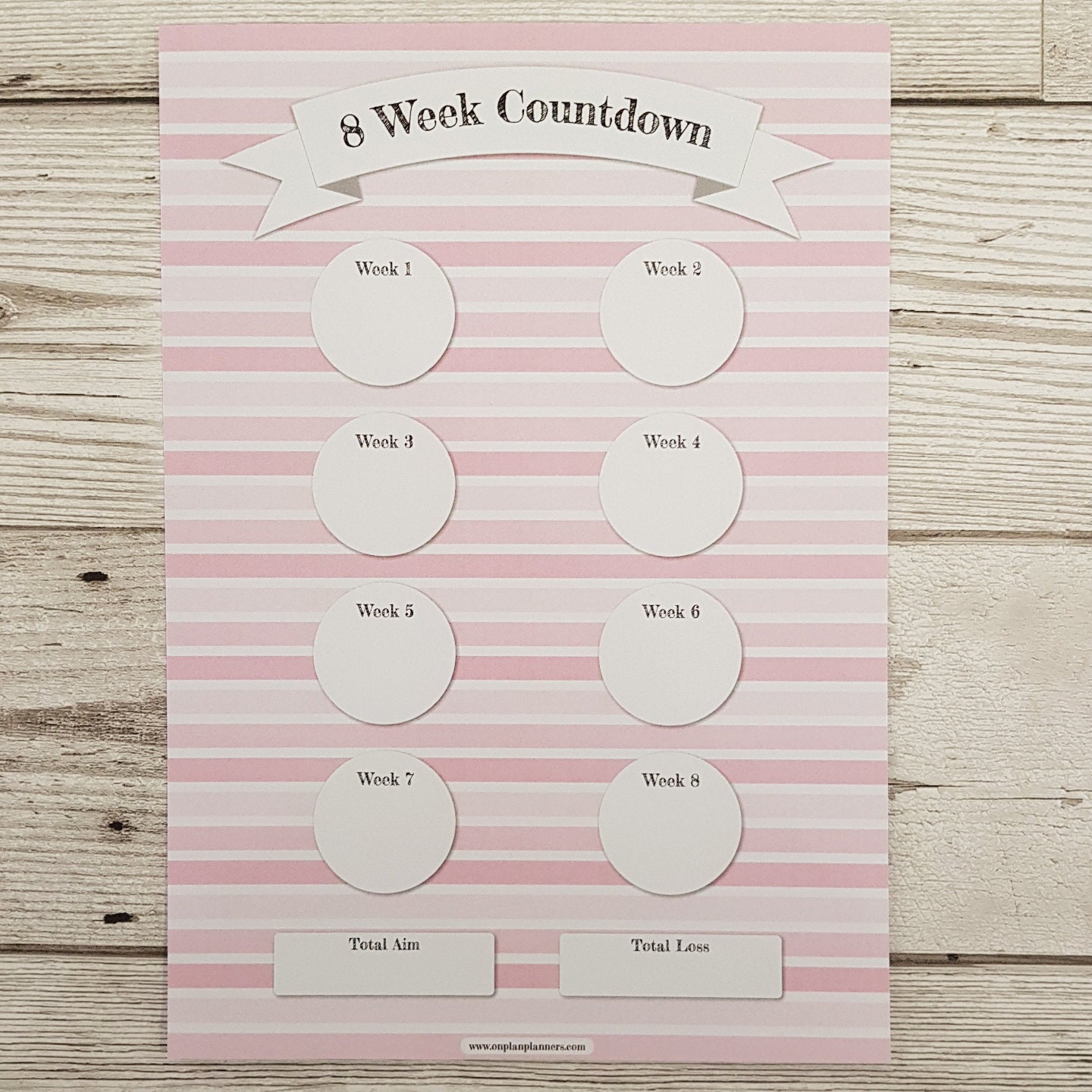 8 Week Countdown Countdown Sheet Weight Loss Countdown - Etsy UK