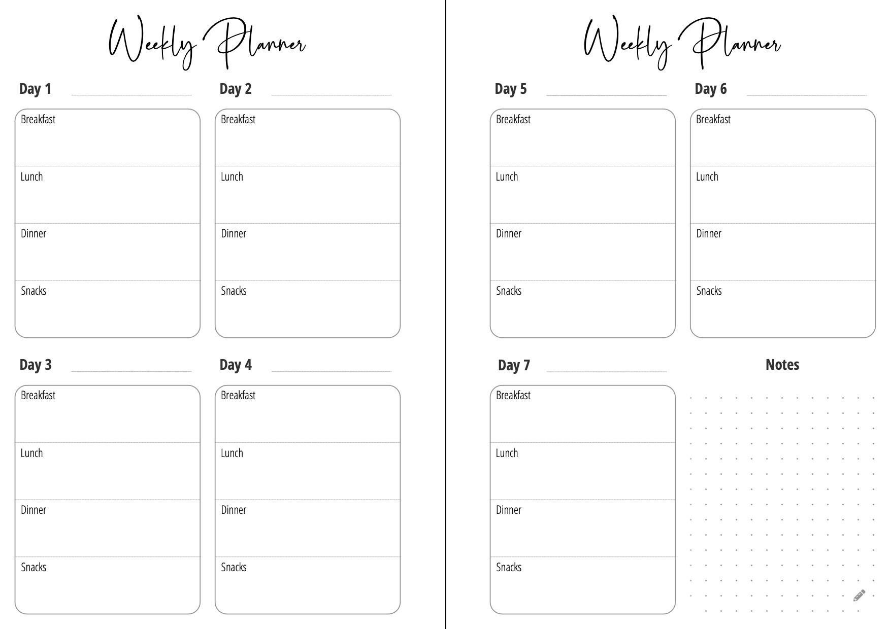Food Diary 8 and 12 Week Good Day Food Diary Slimming World - Etsy