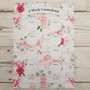 8 Week Countdown Countdown Sheet Weight Loss Countdown - Etsy UK