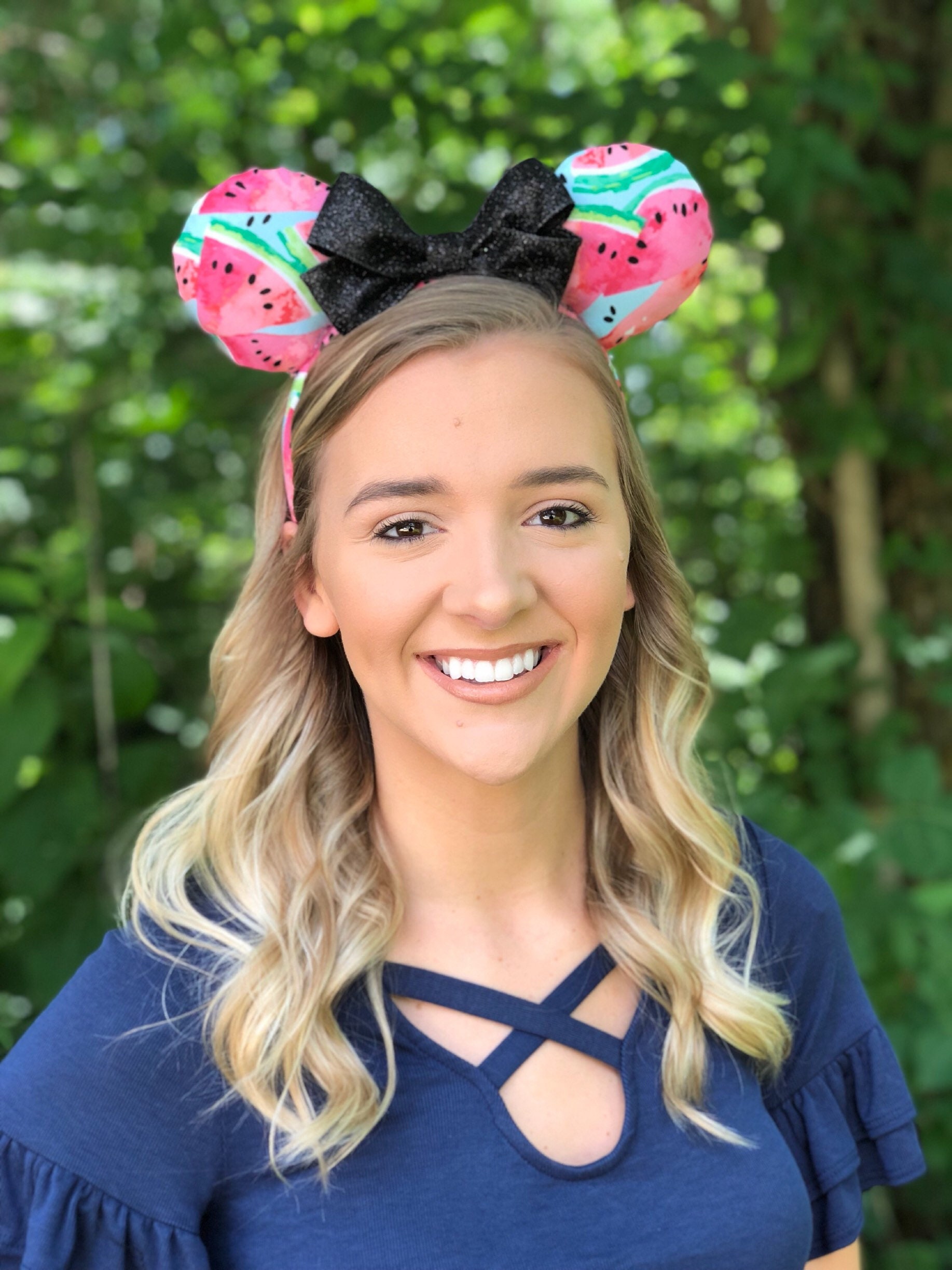 Watermelon Mickey Ears Headband L Summer Fruit Fun for the | Etsy