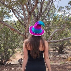 MERMAID Rainbow Floppy Witch Hat With Wire Brim, Witch Hat Costume ...