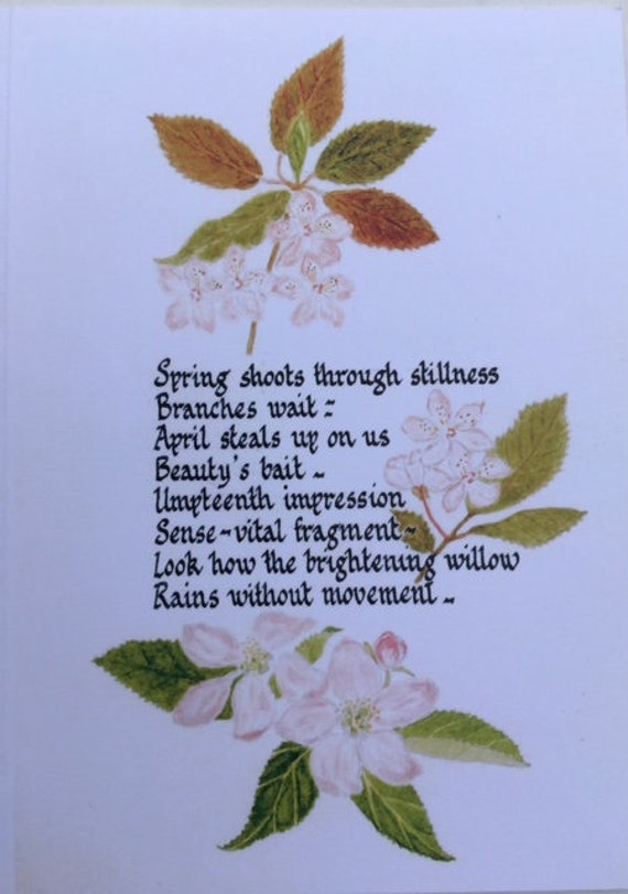 Poetry Greetings Card | Etsy