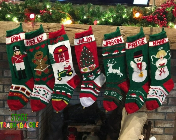 Hand-knit Christmas Stocking Personalized With Name and Date - Etsy