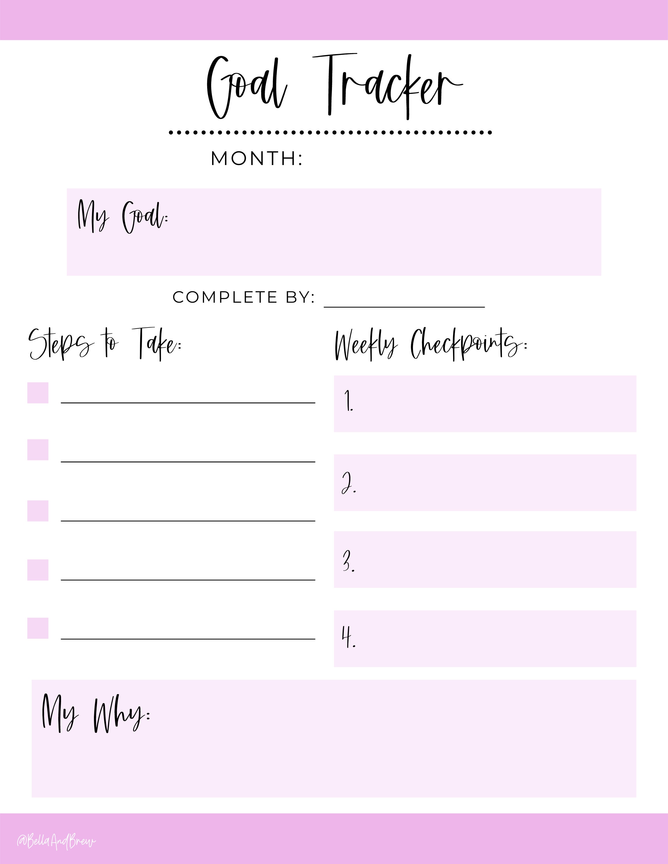 Goal Tracker Printable PDF | Purple - Etsy