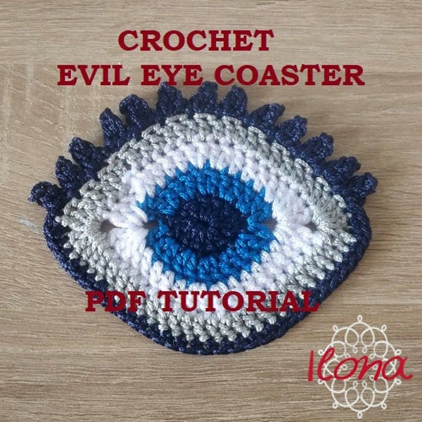 Crochet Evil Eye Coaster - Etsy