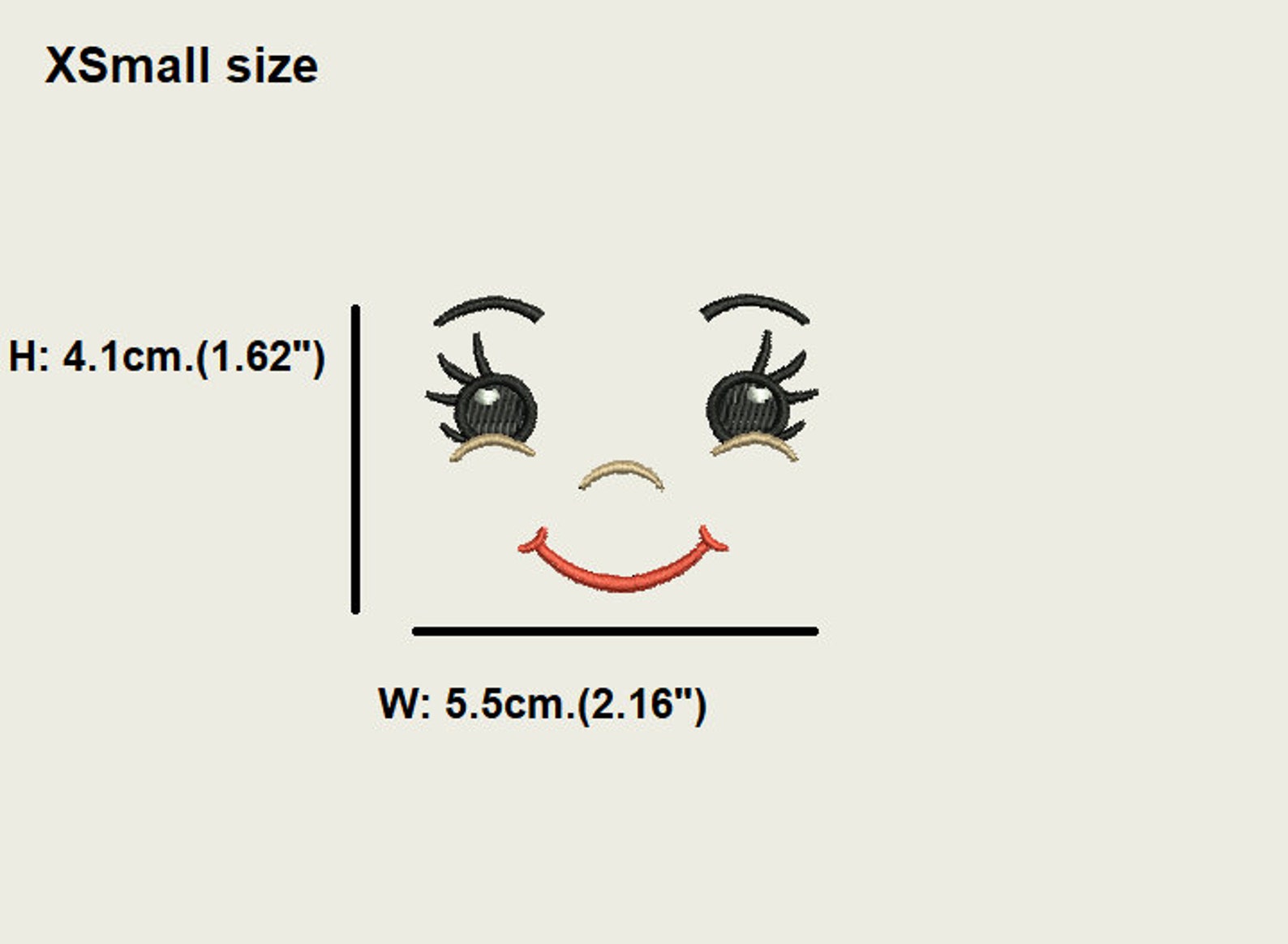 Embroidered Face for Rag Doll. - Etsy