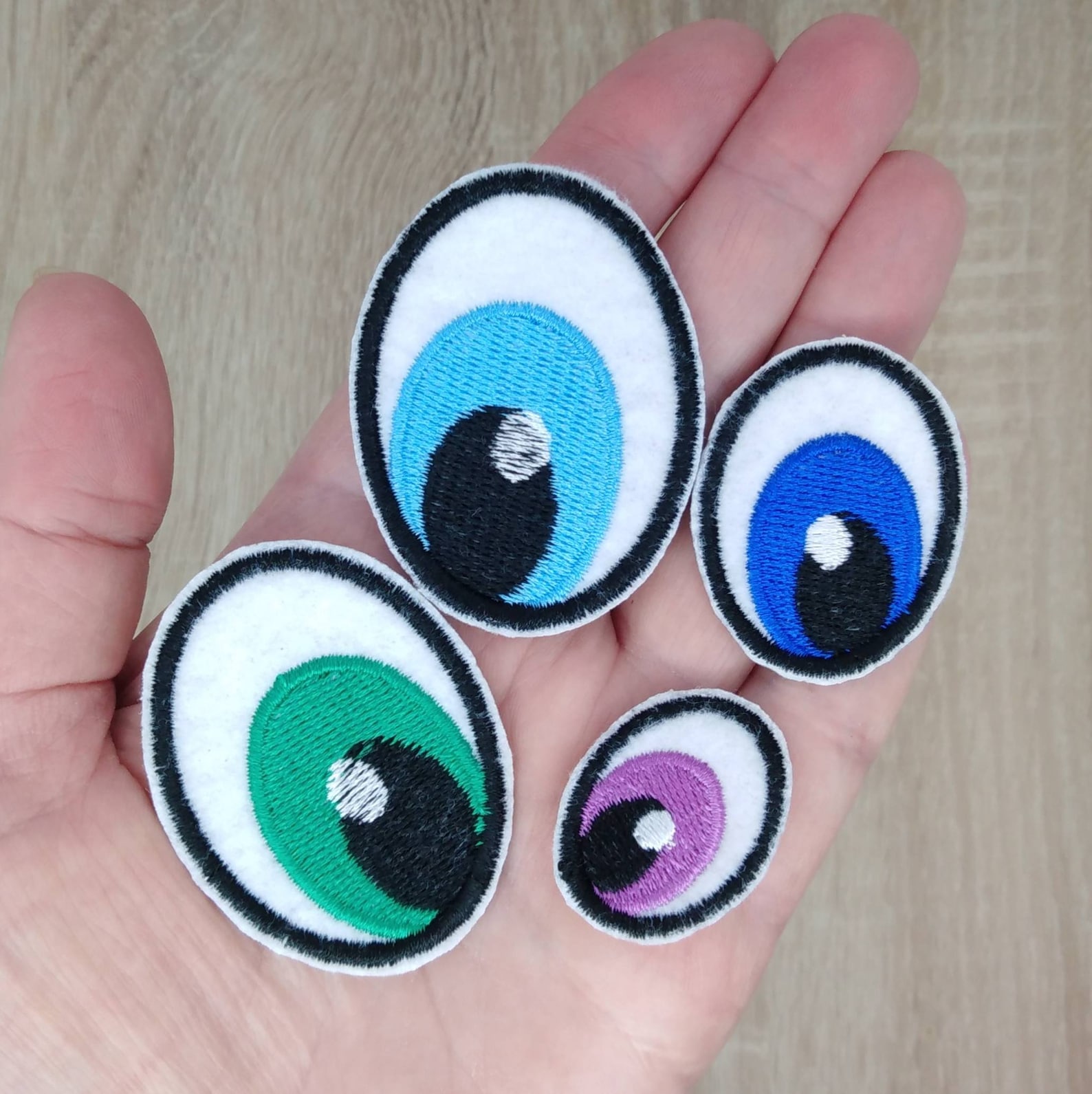 Embroidered Cartoon Eyes Patches. - Etsy