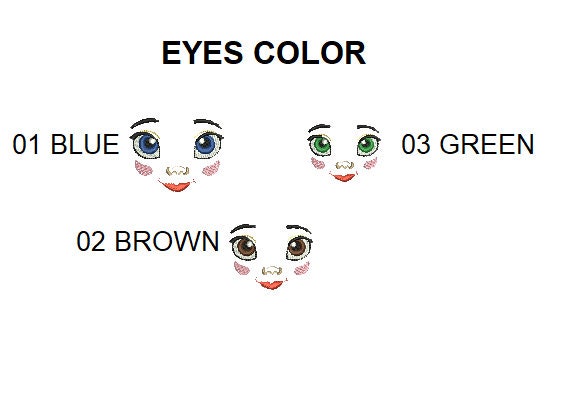 Embroidered Face for Rag Doll. - Etsy