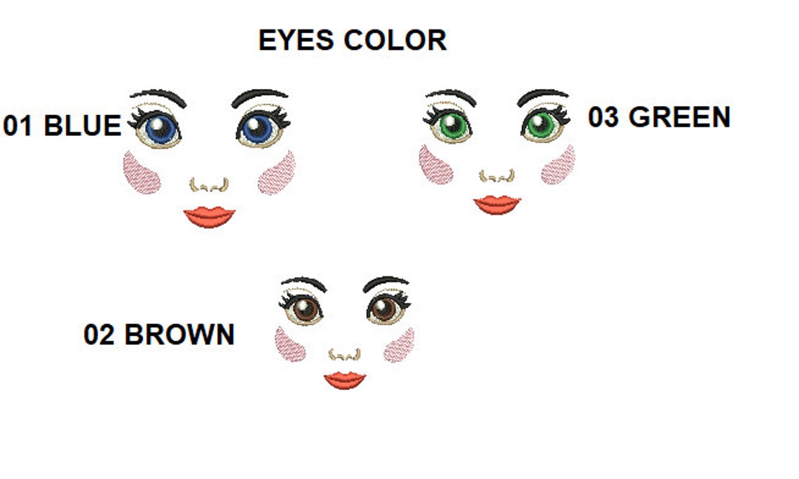 Embroidered Rag Doll Face. - Etsy