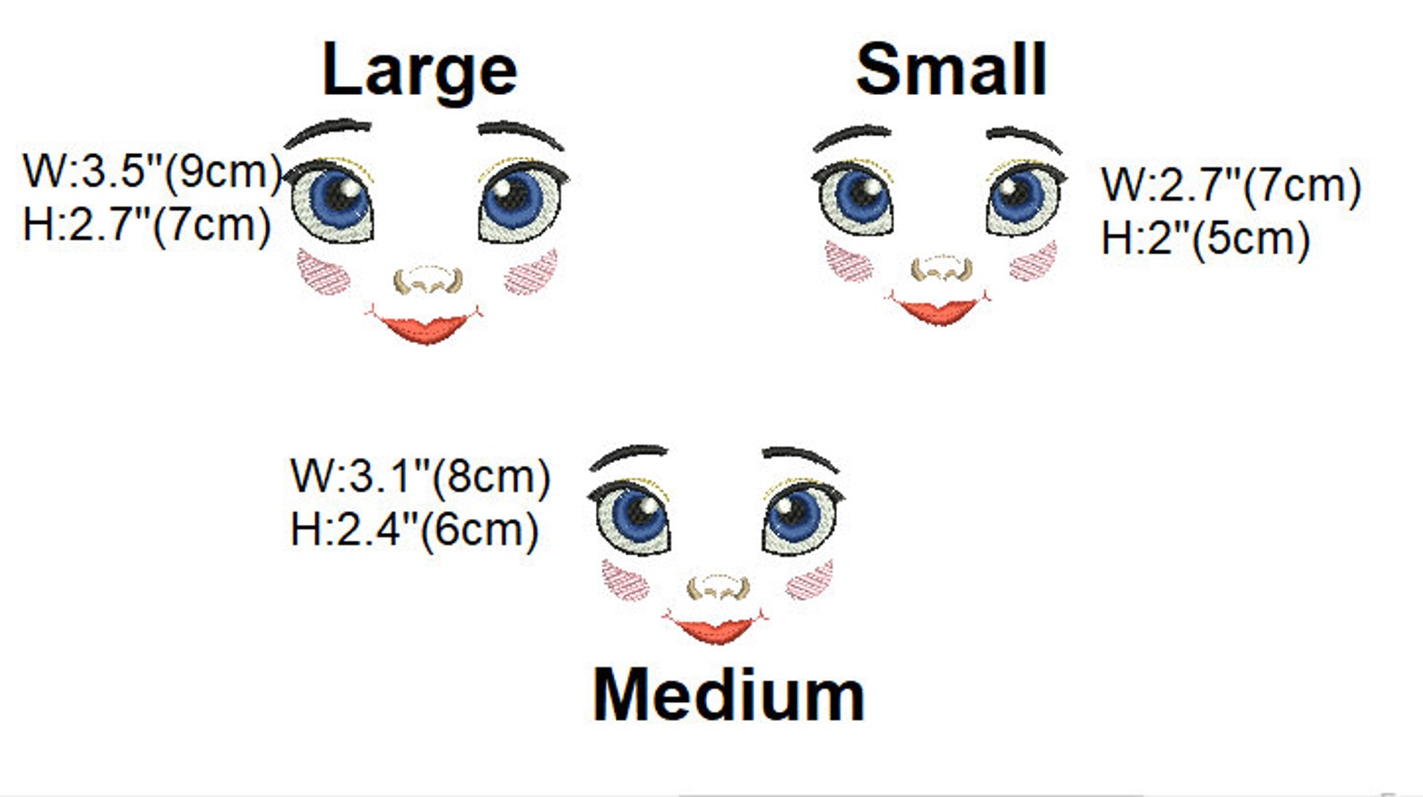 Embroidered Face for Rag Doll. - Etsy