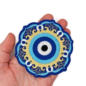 Embroidered Evil Eye Mandala Patch 9cm (3.6") - Etsy