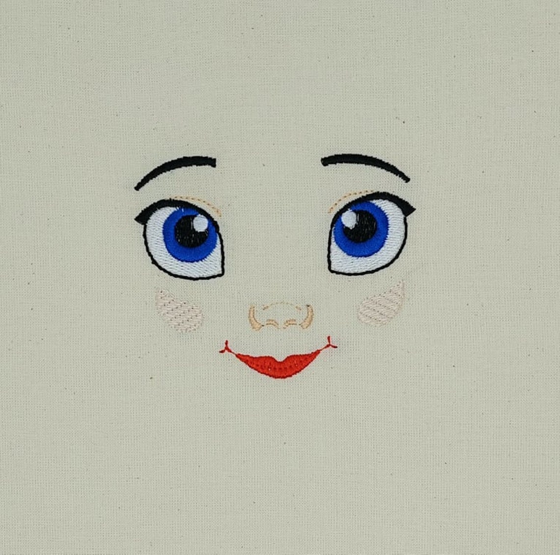 Embroidered Face for Rag Doll. - Etsy