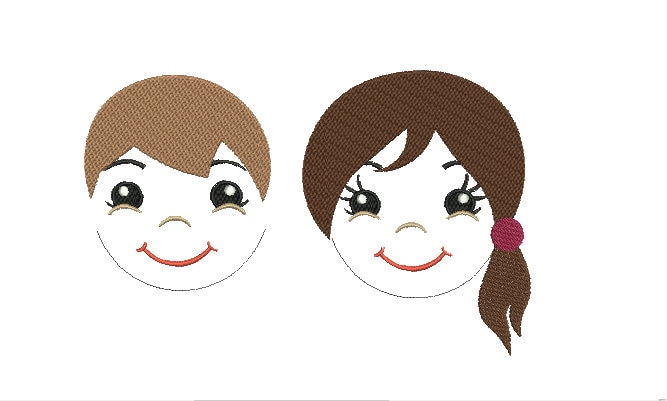 Embroidered Face for Rag Doll. - Etsy