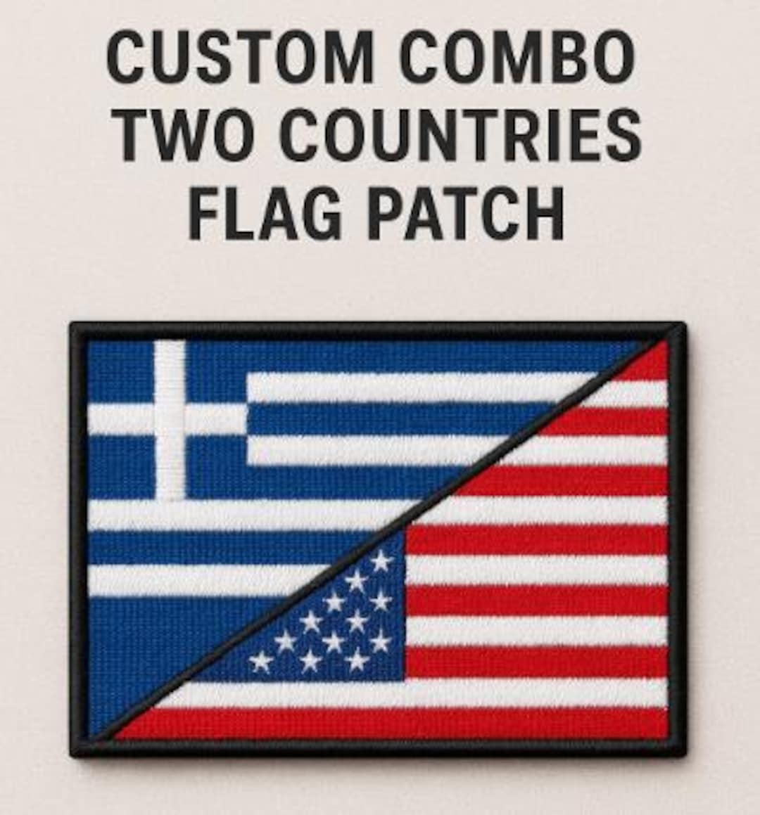 Custom Flag Patch Two Countries, Dual Flag Patch Personalized, Travel ...
