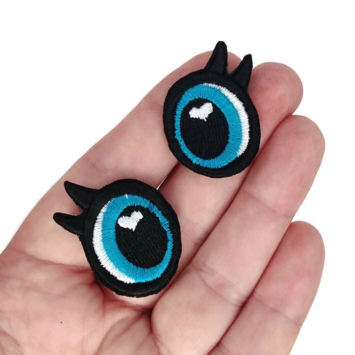 Embroidered doll eyes patch. | Etsy