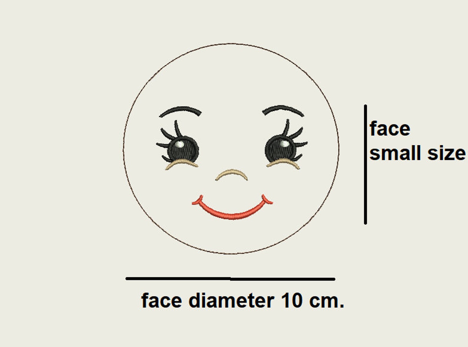 Embroidered Face for Rag Doll. - Etsy