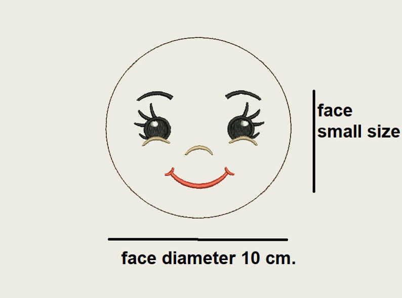 Embroidered Face for Rag Doll. - Etsy