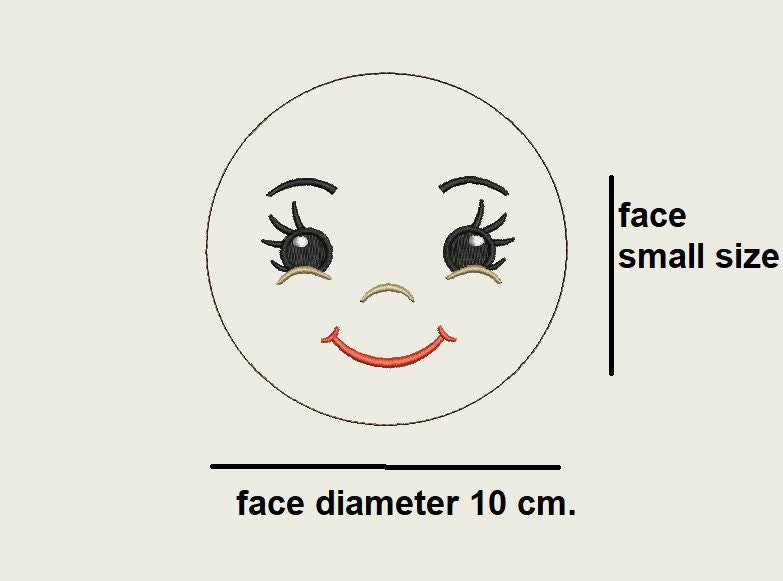 Embroidered Face for Rag Doll. - Etsy