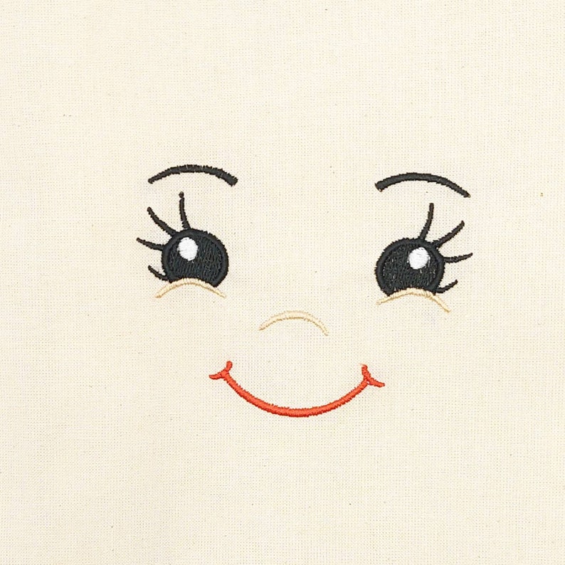 Embroidered Face for Rag Doll. - Etsy