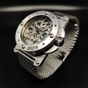 Industrial Mechanical Automatic Watch. Size M - Diam. 36mm. Skeleton ...