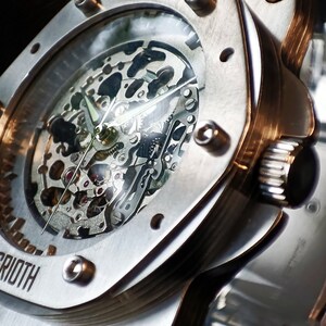 Big Custom Mens Watch. XL Diam 45mm Mechanical Automatic Skeleton ...