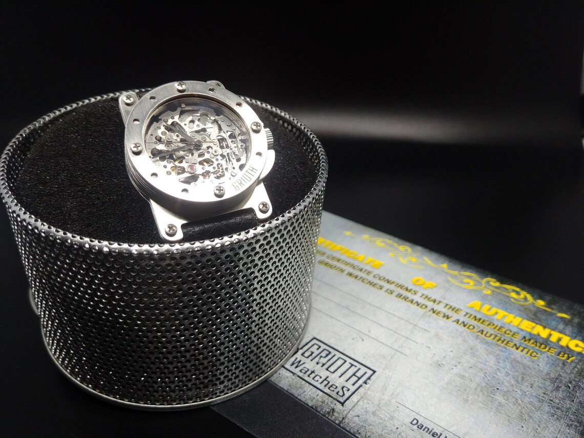 Industrial Mechanical Automatic Watch. Case Size M - 36mm. Skeleton ...