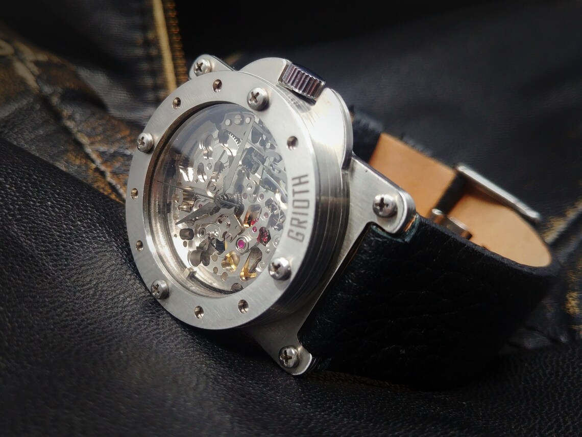 Industrial Mechanical Automatic Watch. Case Size M - 36mm. Skeleton ...