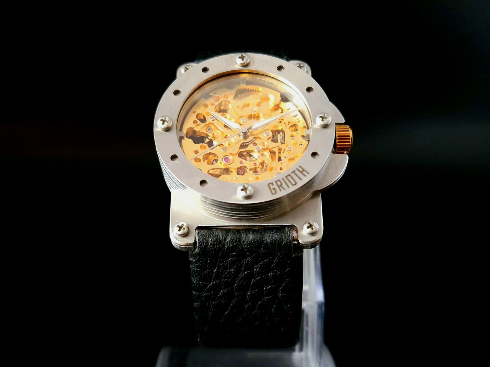 Industrial Mechanical Automatic Watch. Size M - Diameter 36mm. Skeleton ...