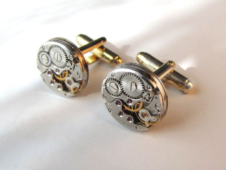 Steampunk Cufflinks Vintage Watch Movements Anniversary - Etsy