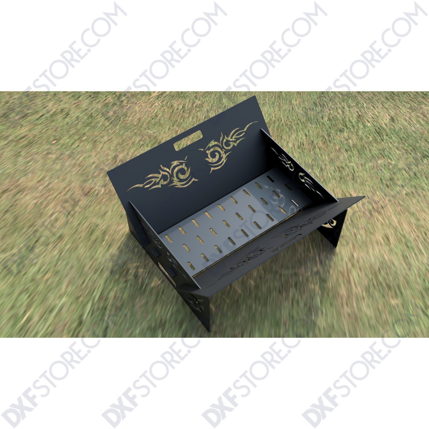 Portable Fire Pit, Collapsible Fire Pit for Camping, Tribal Metal Art ...