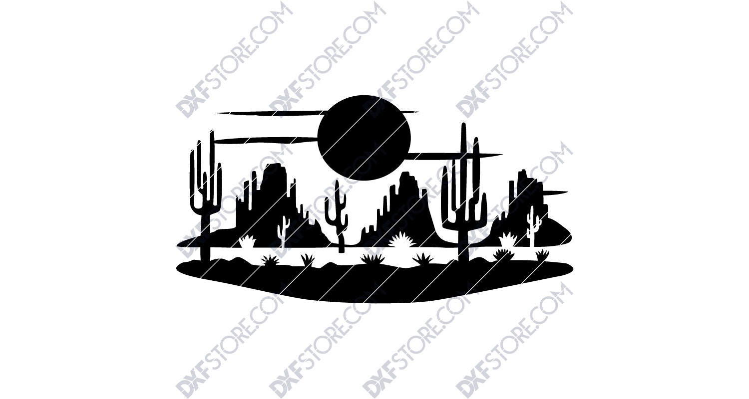 Desert Night Scene -dxf SVG Digital Download - Etsy
