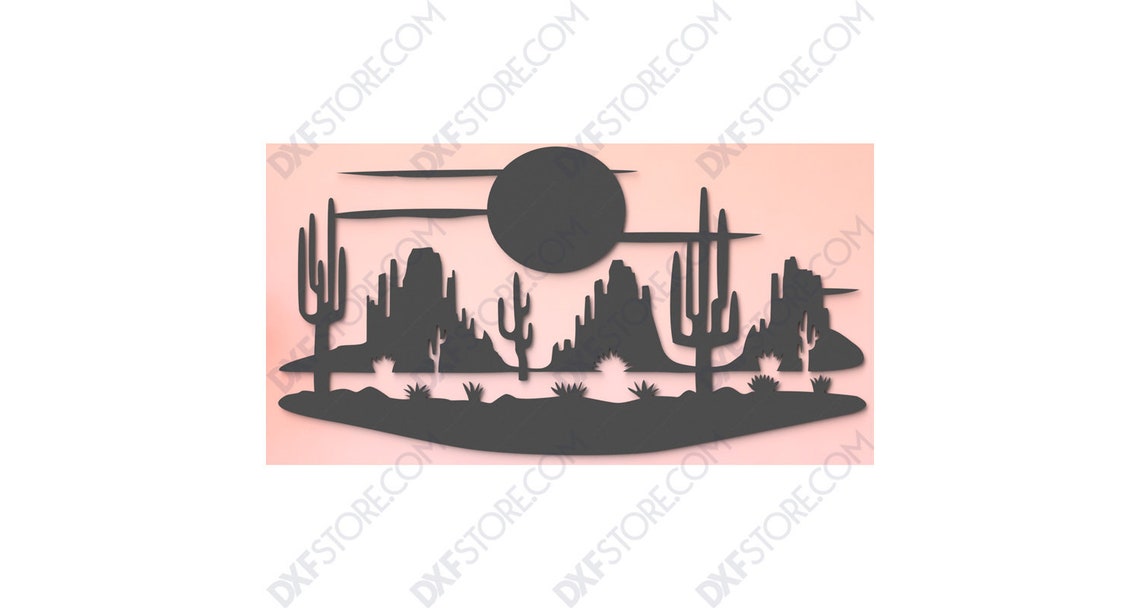Desert Night Scene -dxf SVG Digital Download - Etsy