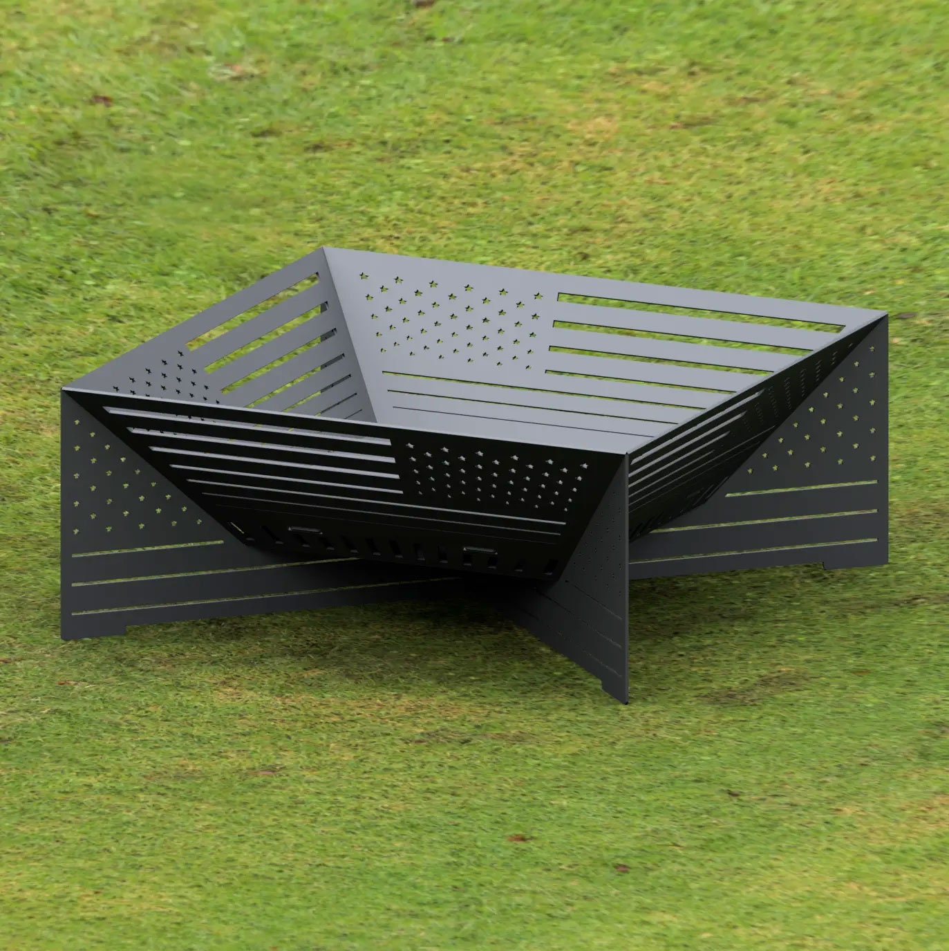 Fire Pit USA Flag White Mountain Fire Pit 36" L X 36" W X 15" H Square ...