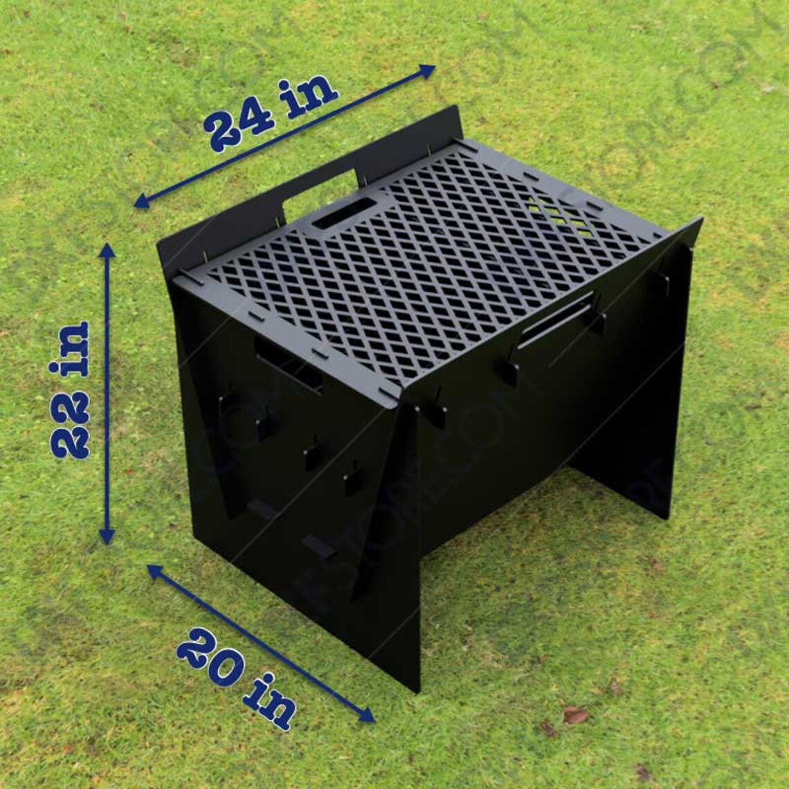 Fire Pit Collapsible Camp Cooker Portable Bbq Backyard 24lx22wx20h ...