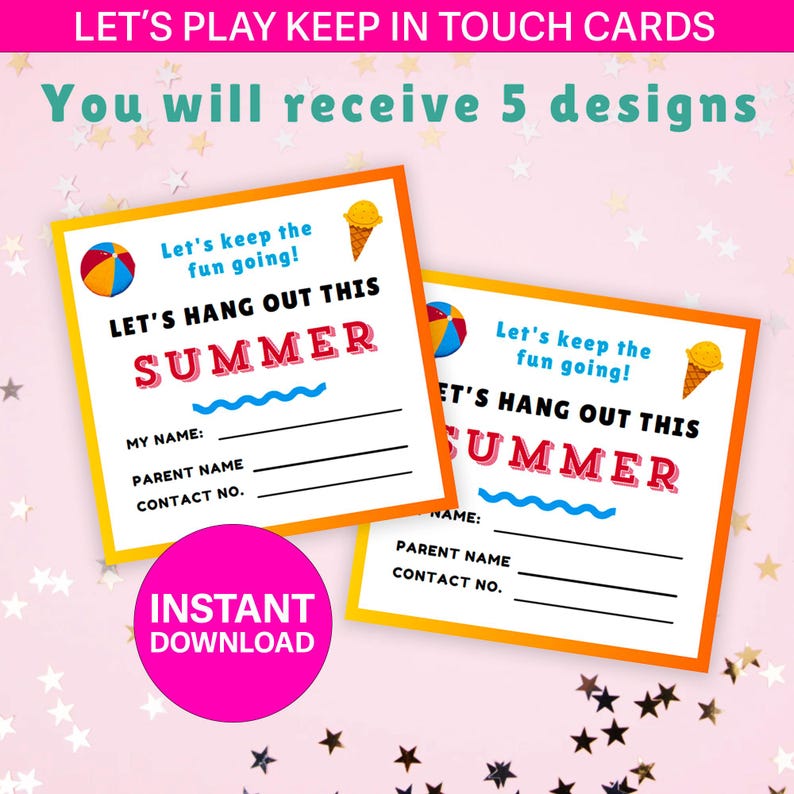 Printable Let's Play Kids Playdate Calling Cards - Etsy