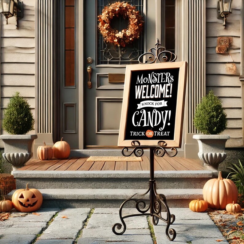 Halloween Welcome Sign: Trick or Treat Porch Decor (digital Download ...