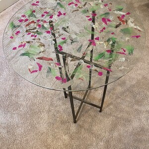 Mixed-media Round or Square Glass Table Top; Reclaimed Content - Etsy